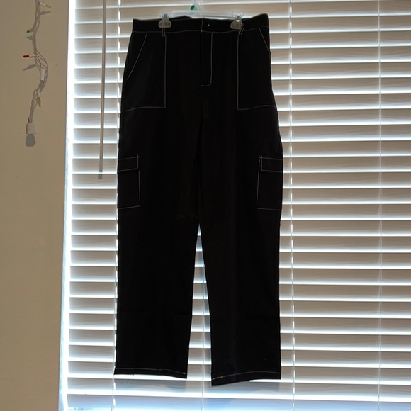 ROMWE | Pants & Jumpsuits | Stitching Trim Cargo Pants | Poshmark
